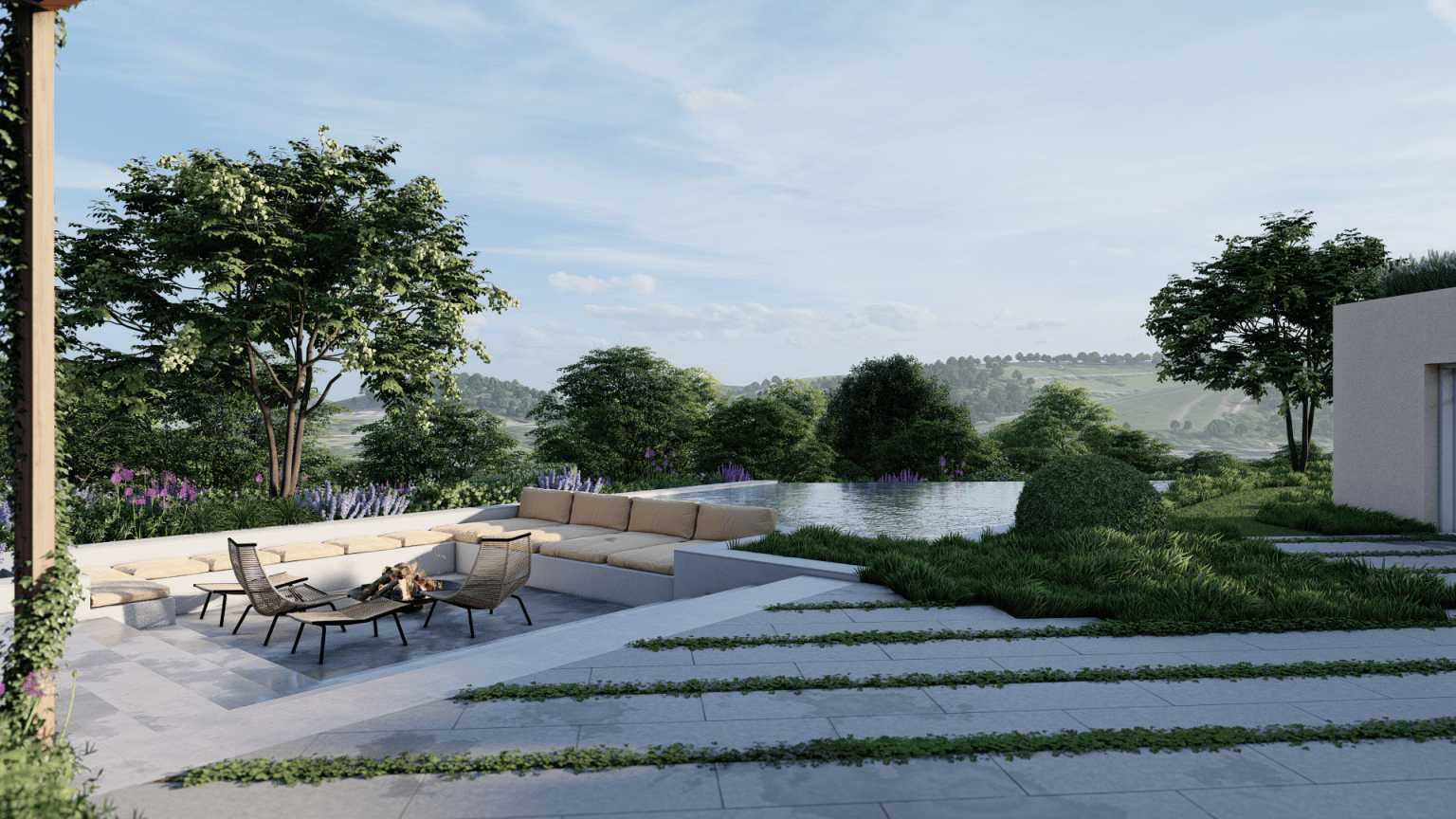 Contemporary Garden Design & Landscaping in Surrey - PC Landscapes